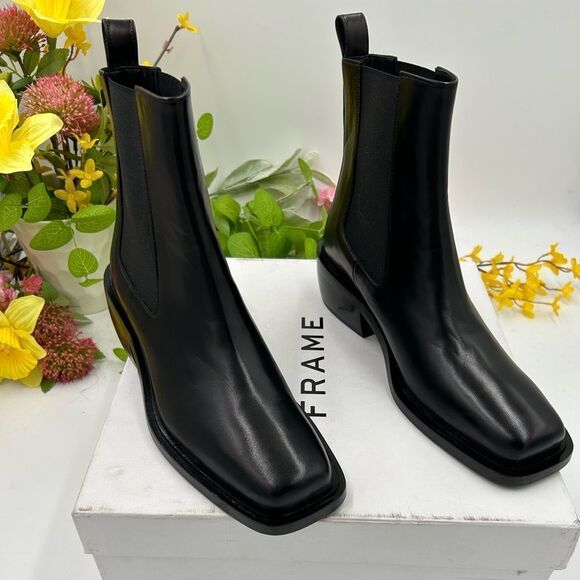 Frame Denim | Shoes | Womens Frame Leather Ankle Boots Size 38 Madein ...